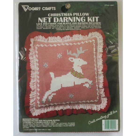 Vogart Crafts | Office | Vogart Crafts Reindeer Christmas Pillow Net ...